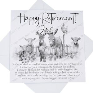 Happy Retirement Card, Personalised Retirement Card With Poem Verse, on ...