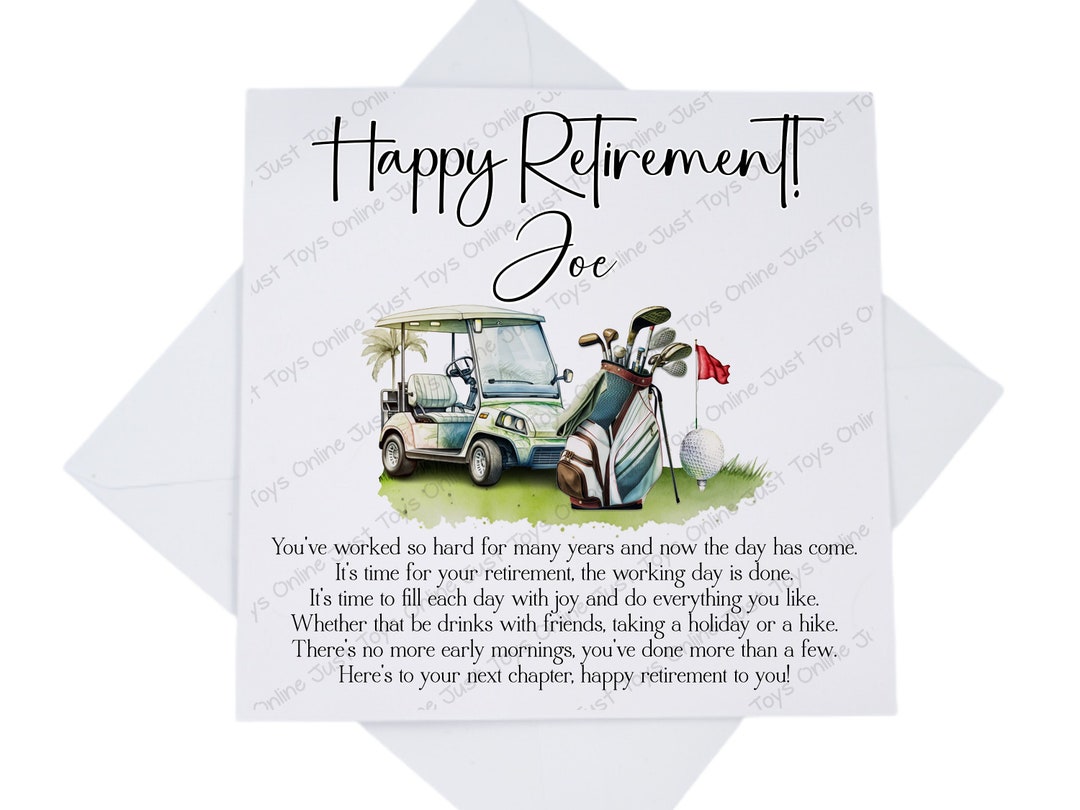 Golf Retirement Card, Personalised Golfing Retirement Card With Poem ...