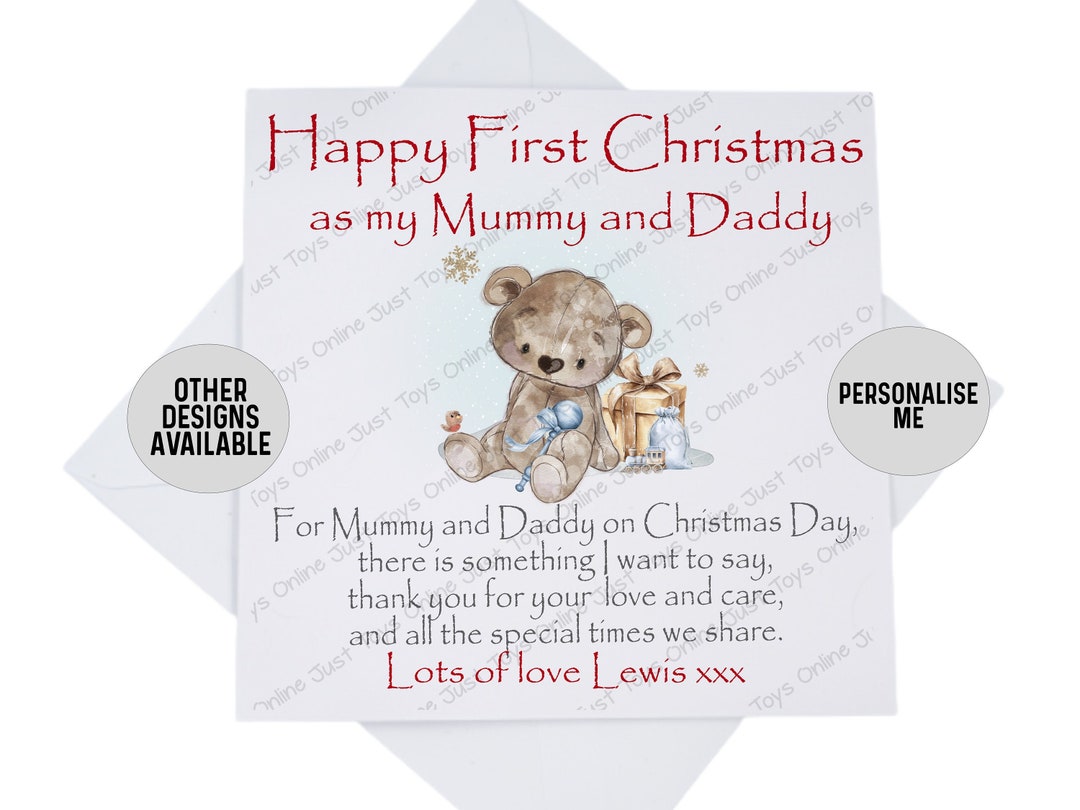 First Christmas as My Mummy and Daddy Card, Mommy and Daddy Christmas ...