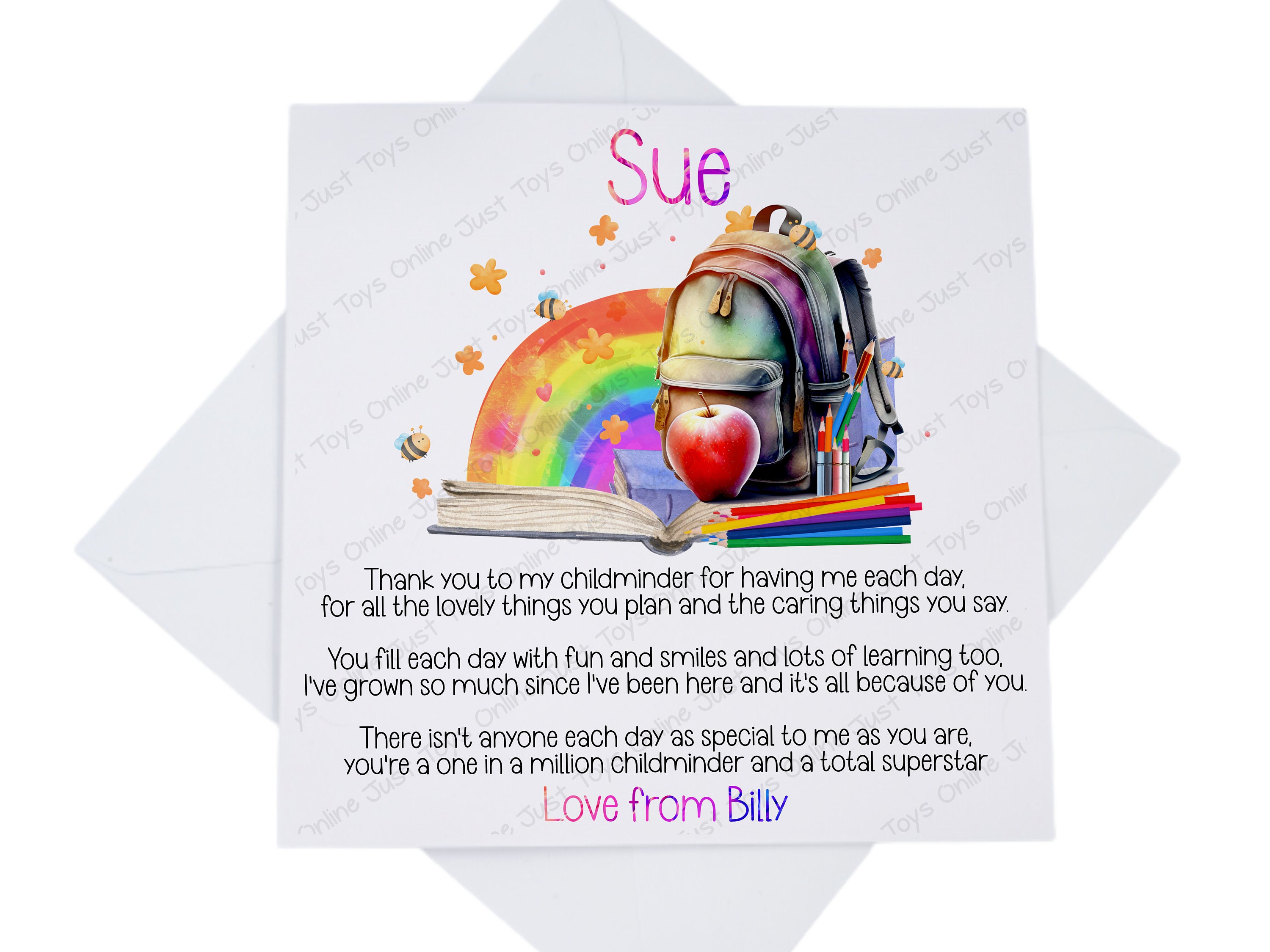 Personalised Thank You Childminder Card, Leaving Card for Childminder ...