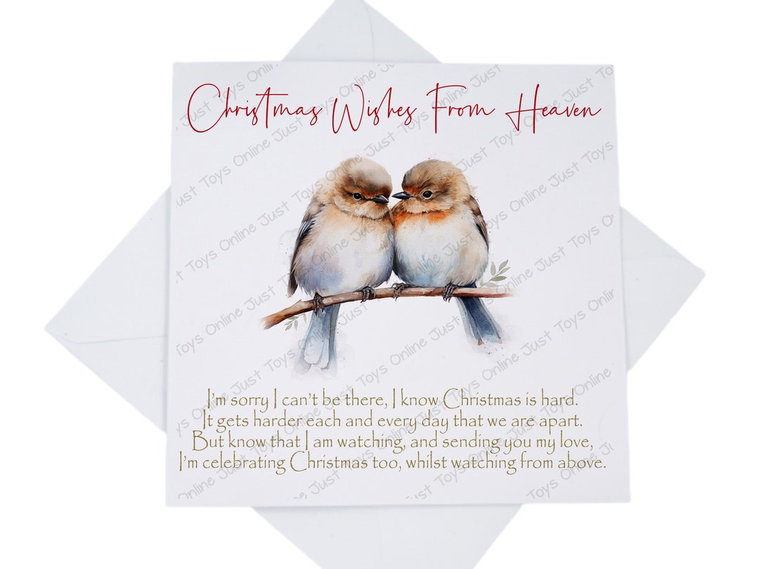 Christmas From Heaven Card, Memorial Loss Sympathy Christmas Card With ...