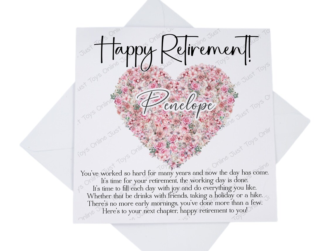 Happy Retirement Card, Personalised Retirement Card With Poem Verse, on ...