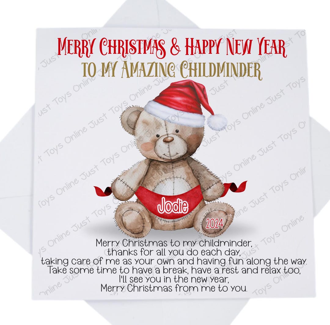 Childminder Christmas Card, Personalised Childminder Card, Christmas ...