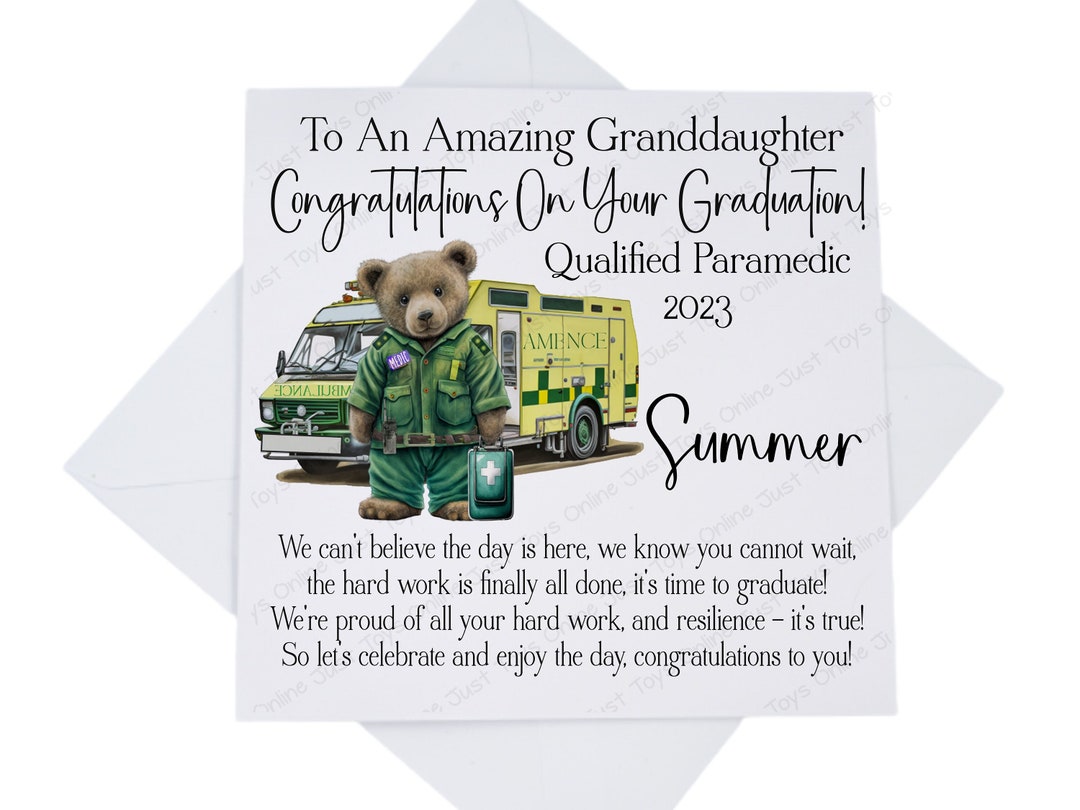 Personalised Graduation Card, Qualified Paramedic Graduation Card, New ...