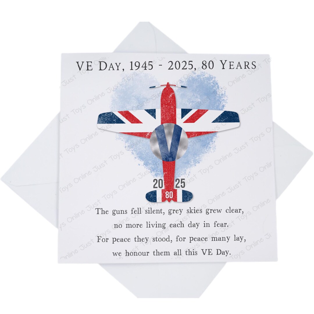 VE Day Card, Commemorative Keepsake Celebrating 80 Years VE Day 1945 ...