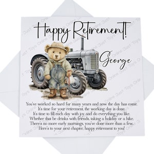 Happy Retirement Card, Personalised Retirement Card With Poem Verse, on ...