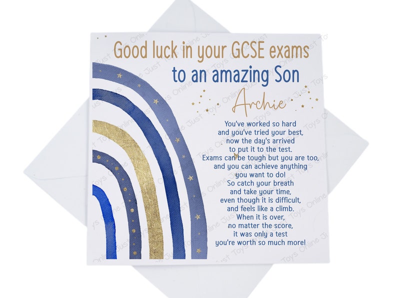Good Luck in Your Exams Card Personalised Poem Card for - Etsy UK