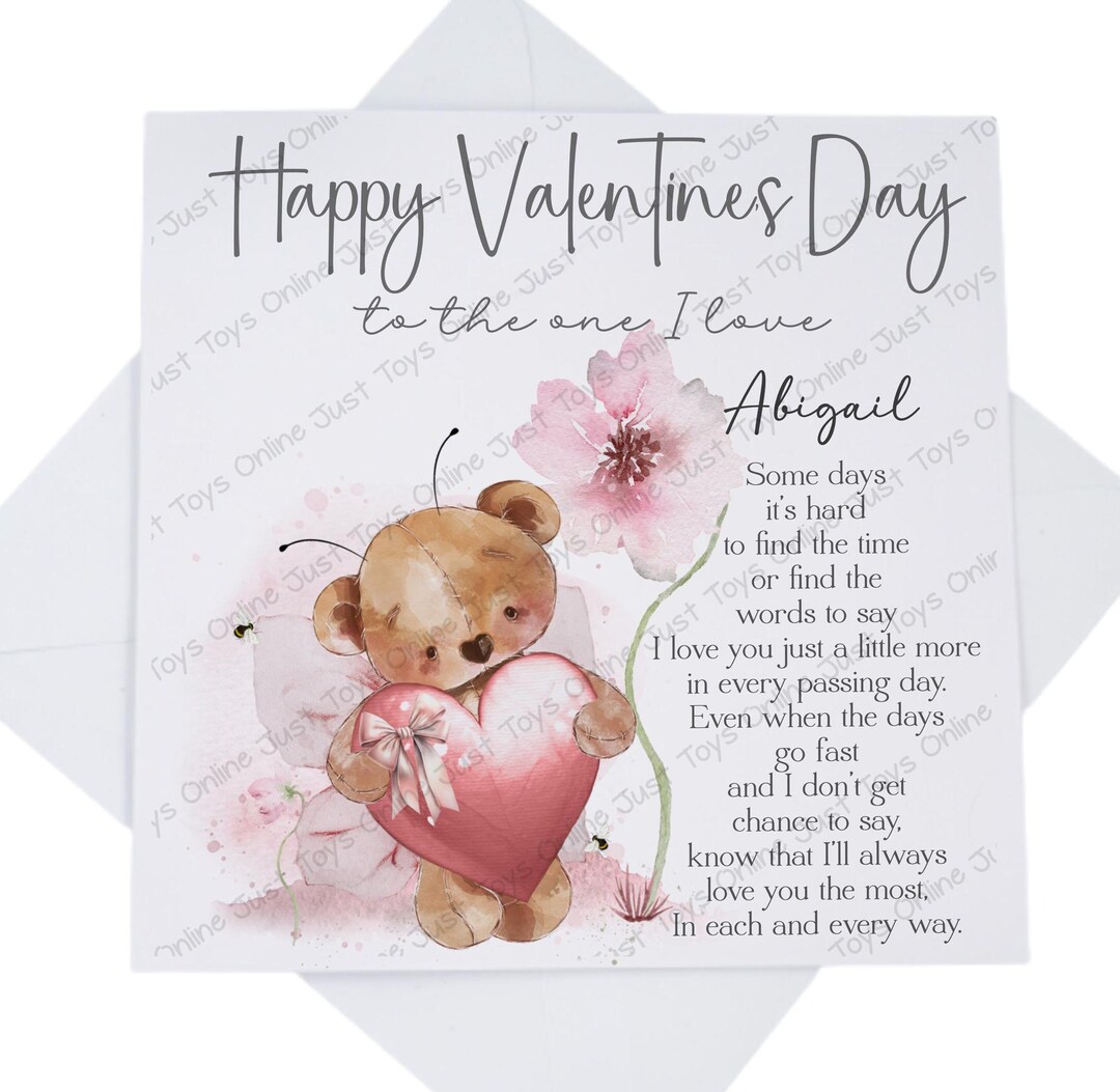 Personalised Valentine's Day Card for Her, Valentines Day Card for the ...