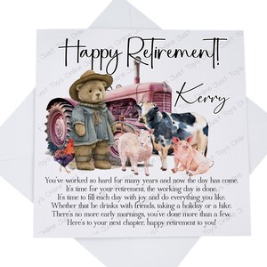 Happy Retirement Card, Personalised Retirement Card With Poem Verse, on ...