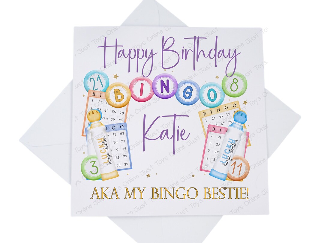 Bingo Birthday Card, Personalised Birthday Card for Bingo Buddy Bestie ...