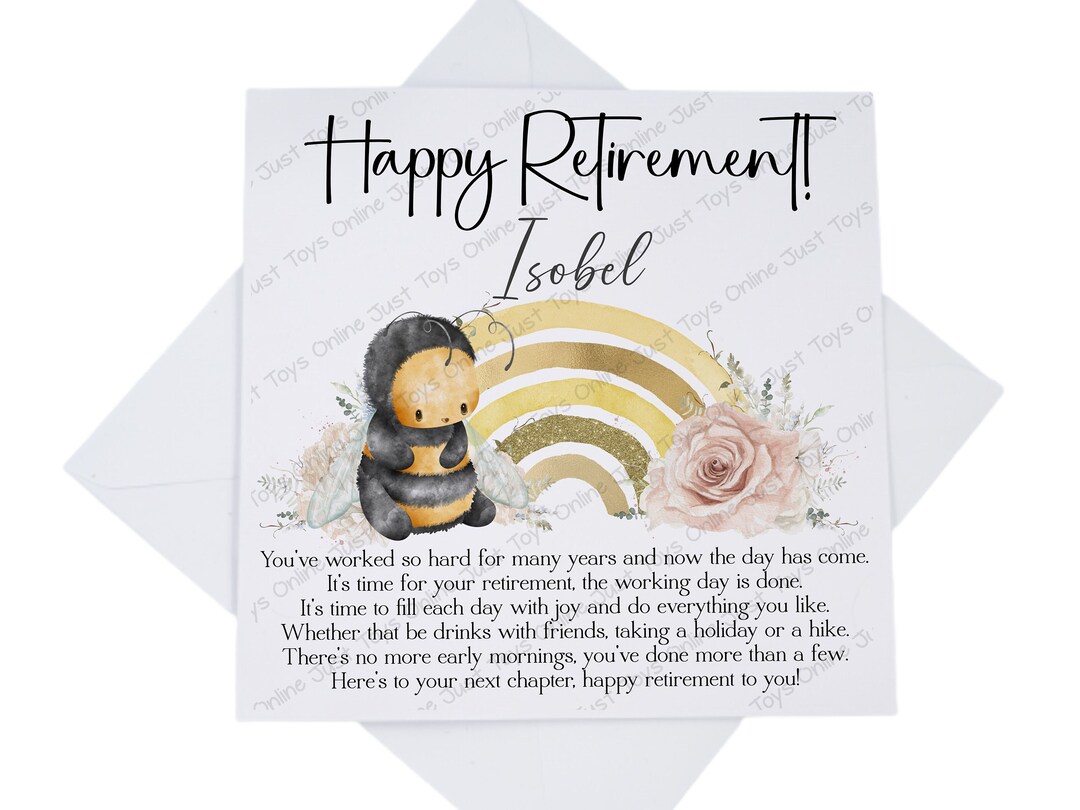 Happy Retirement Card, Personalised Retirement Card With Poem Verse, on ...