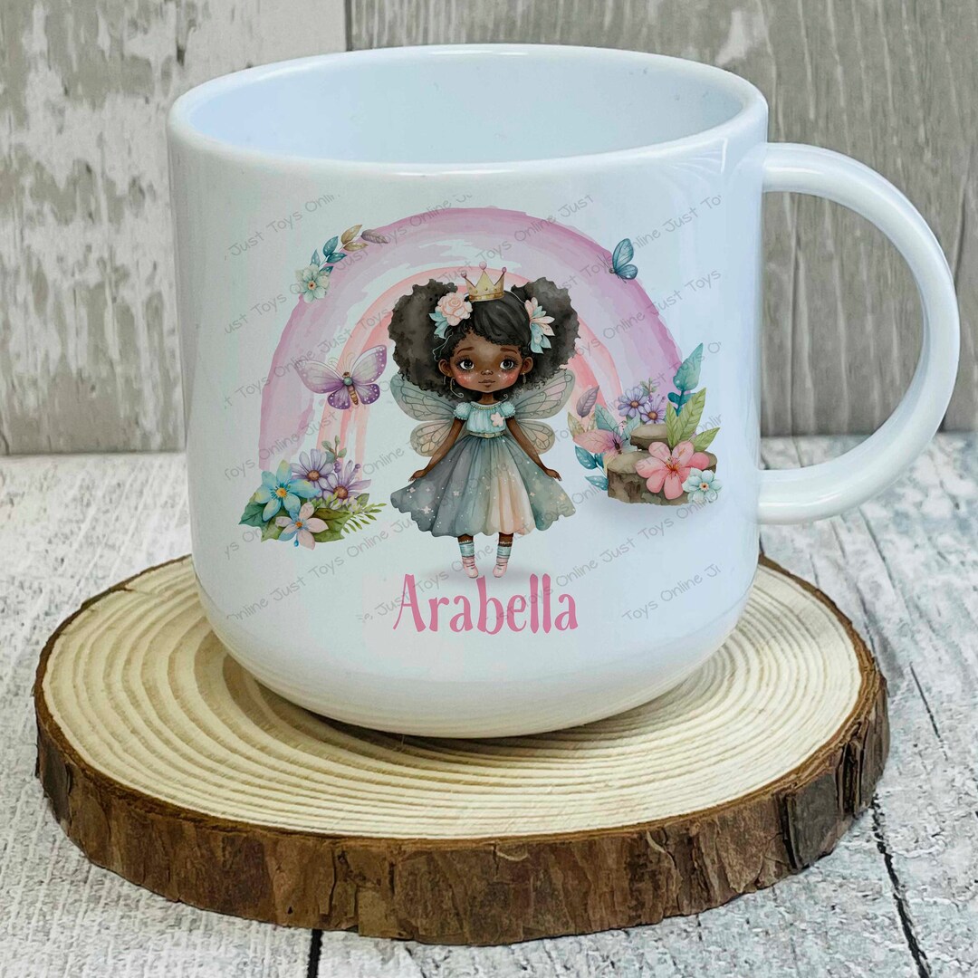Personalised Fairy Rainbow Mug, Polymer Unbreakable Cup, Personalised ...