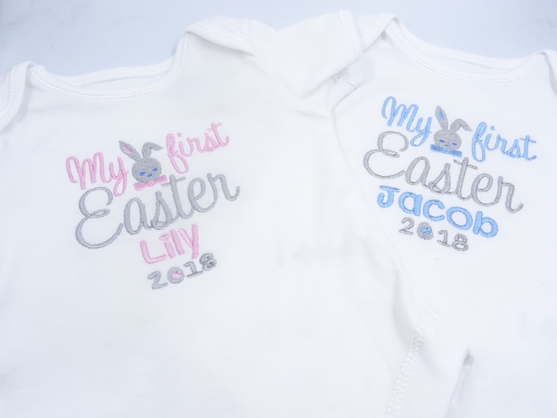 Personalised Embroidered My First Easter Boys Baby Clothing | Etsy