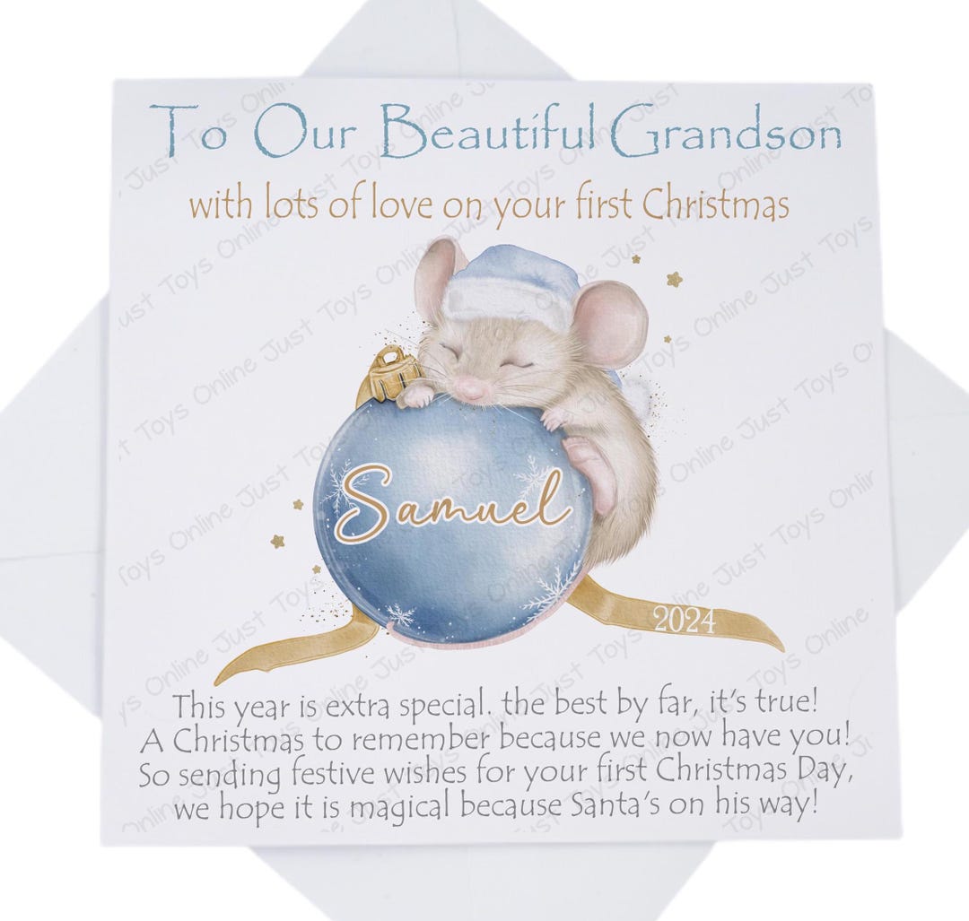 Personalised First Christmas Card, Baby's 1st Christmas Card for Son ...