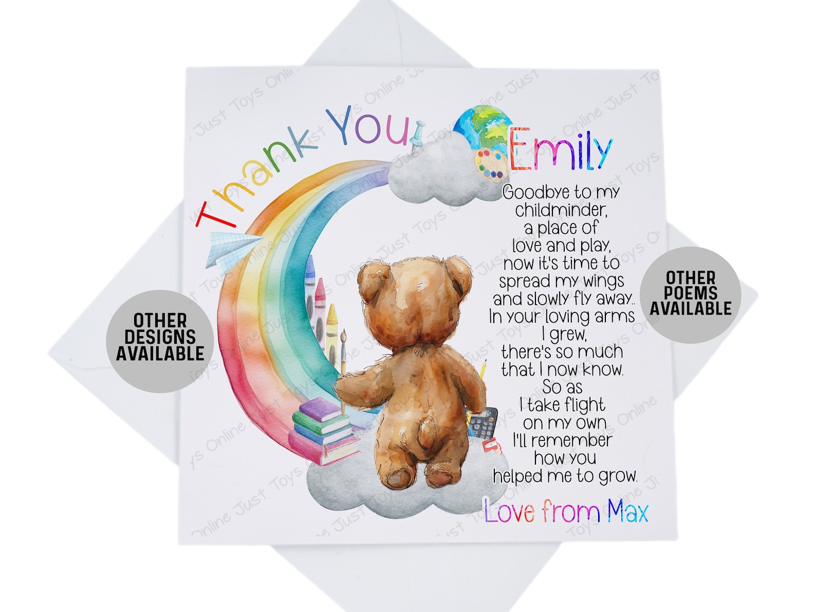 Personalised Thank You Childminder Card, Leaving Card for Childminder ...