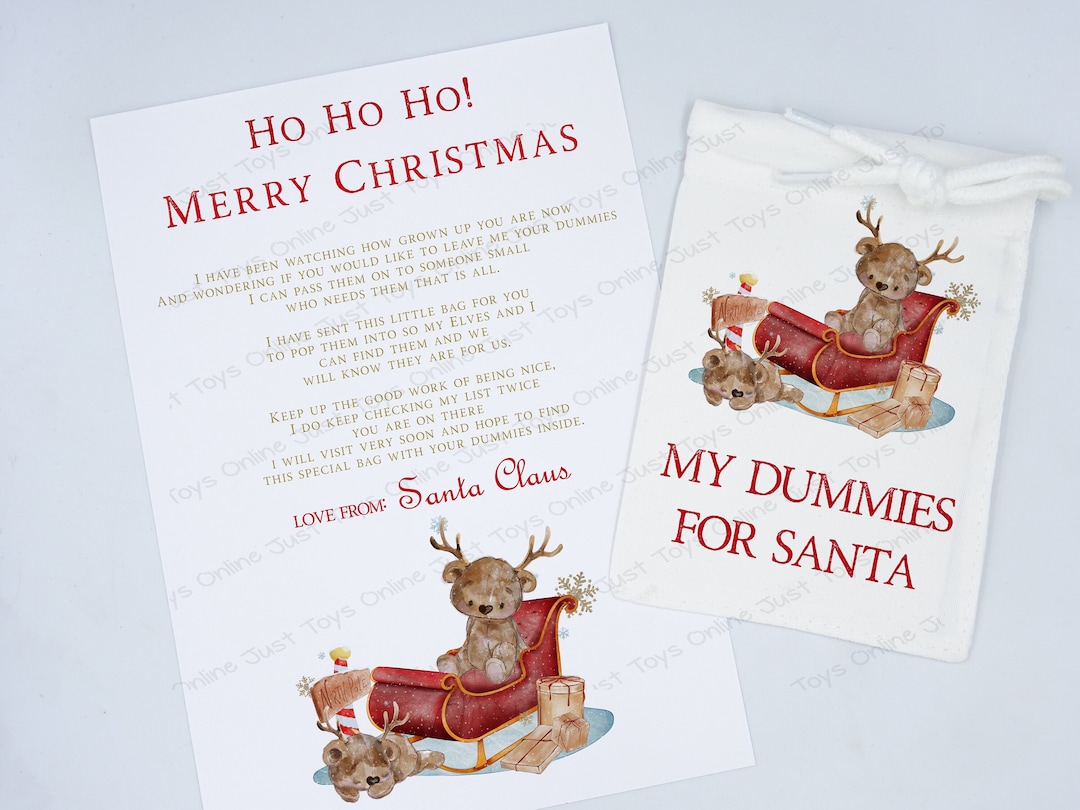 Dummy Bag for Santa and Letter, Personalised Dummies Bag for Father ...