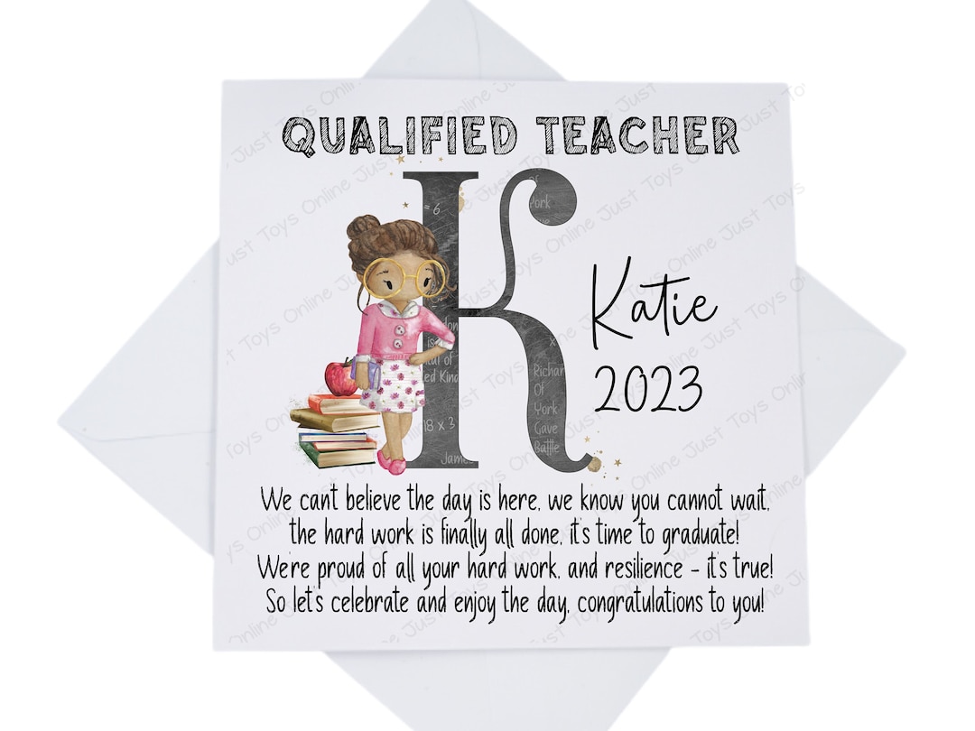 Personalised Teacher Graduation Card, Newly Qualified Teacher Card ...