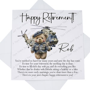 RAF Happy Retirement Card, Personalised Retirement Card With Poem Verse ...