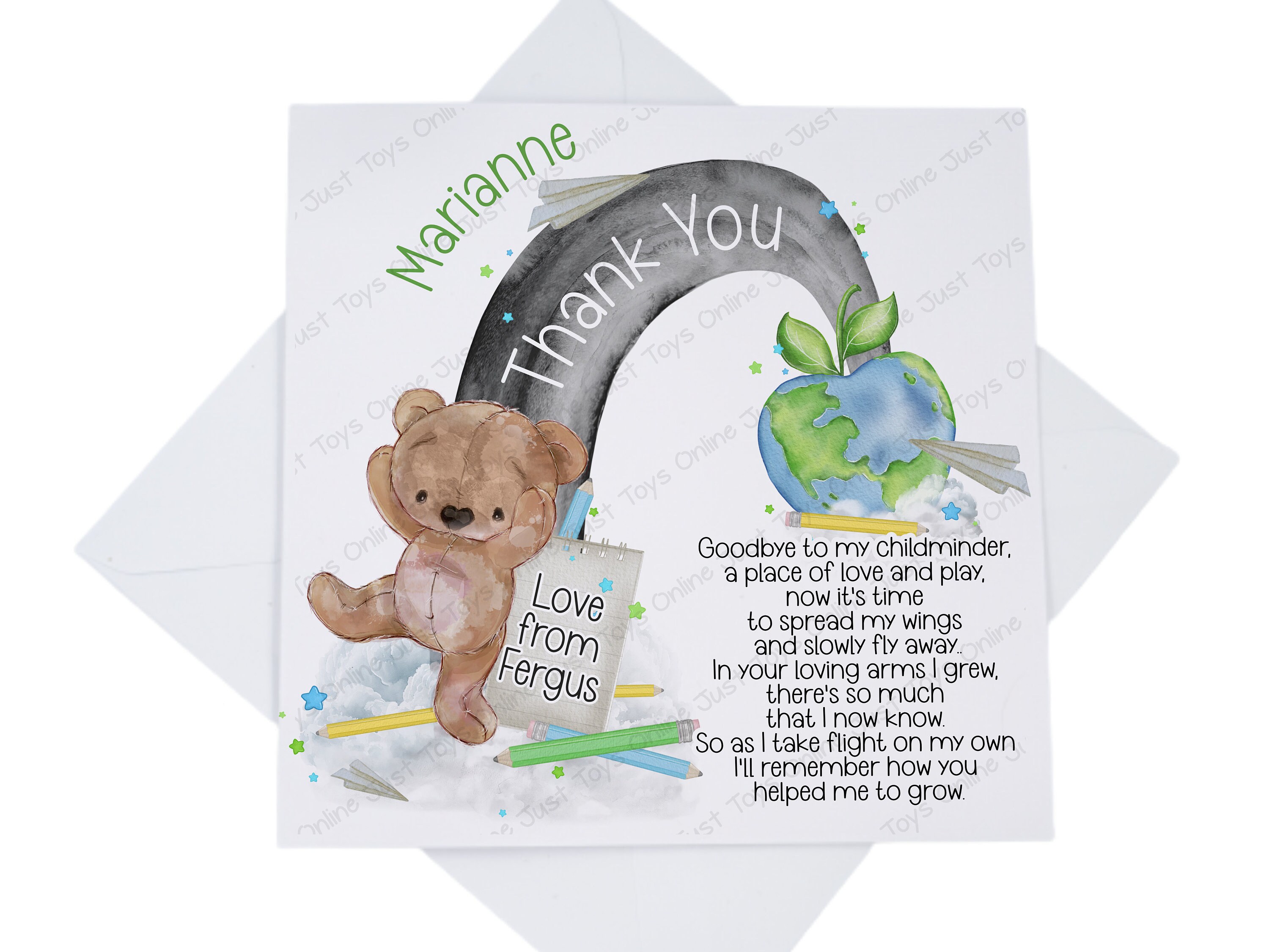 Personalised Thank You Childminder Card, Leaving Card for Childminder ...