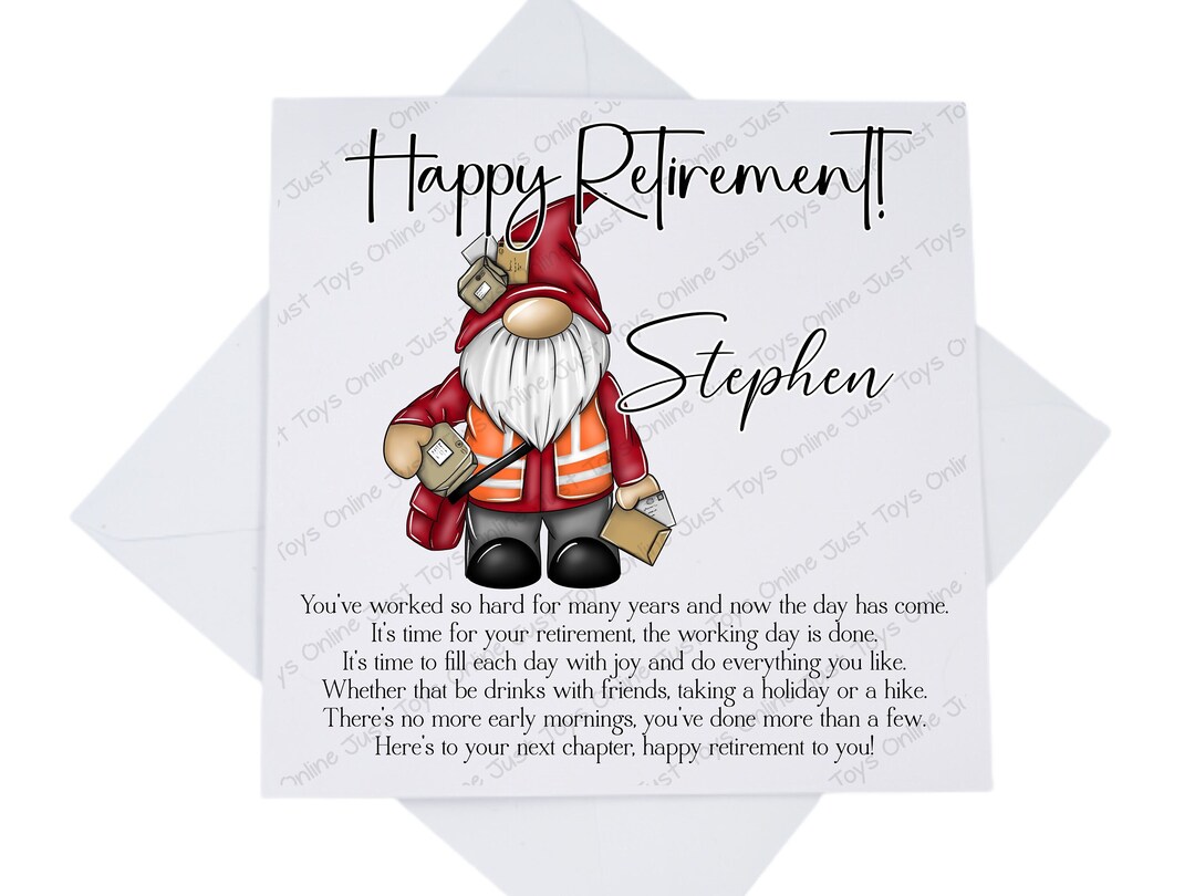 Postman Retirement Card, Personalised Retirement Card With Poem Verse ...