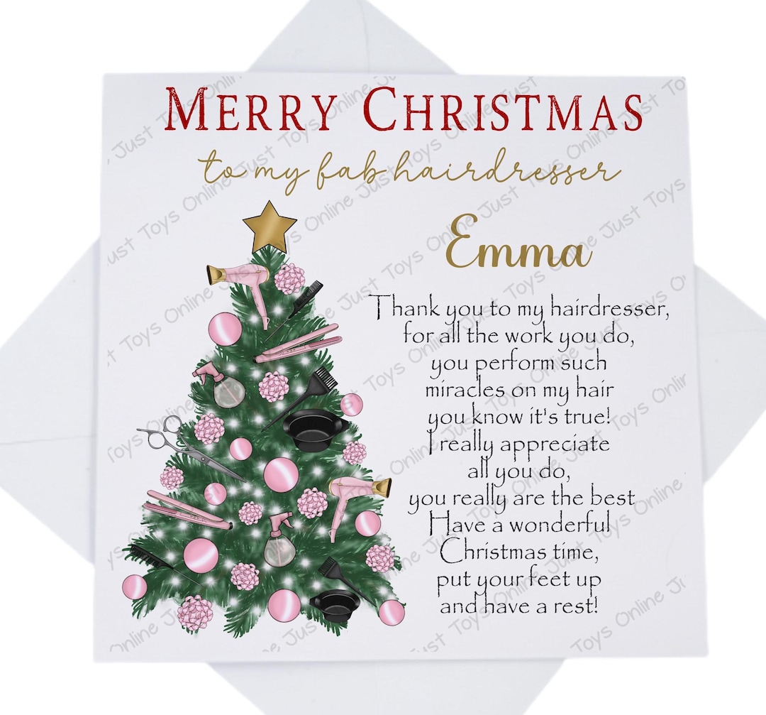 Hairdresser Christmas Card, Personalised Hairdresser Christmas Card ...