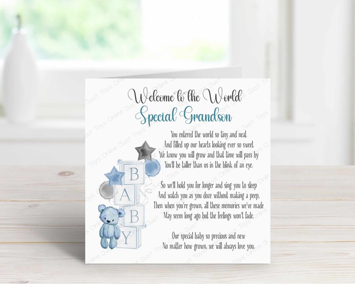 Personalised Welcome to the World Baby Card New Baby Grandson - Etsy UK