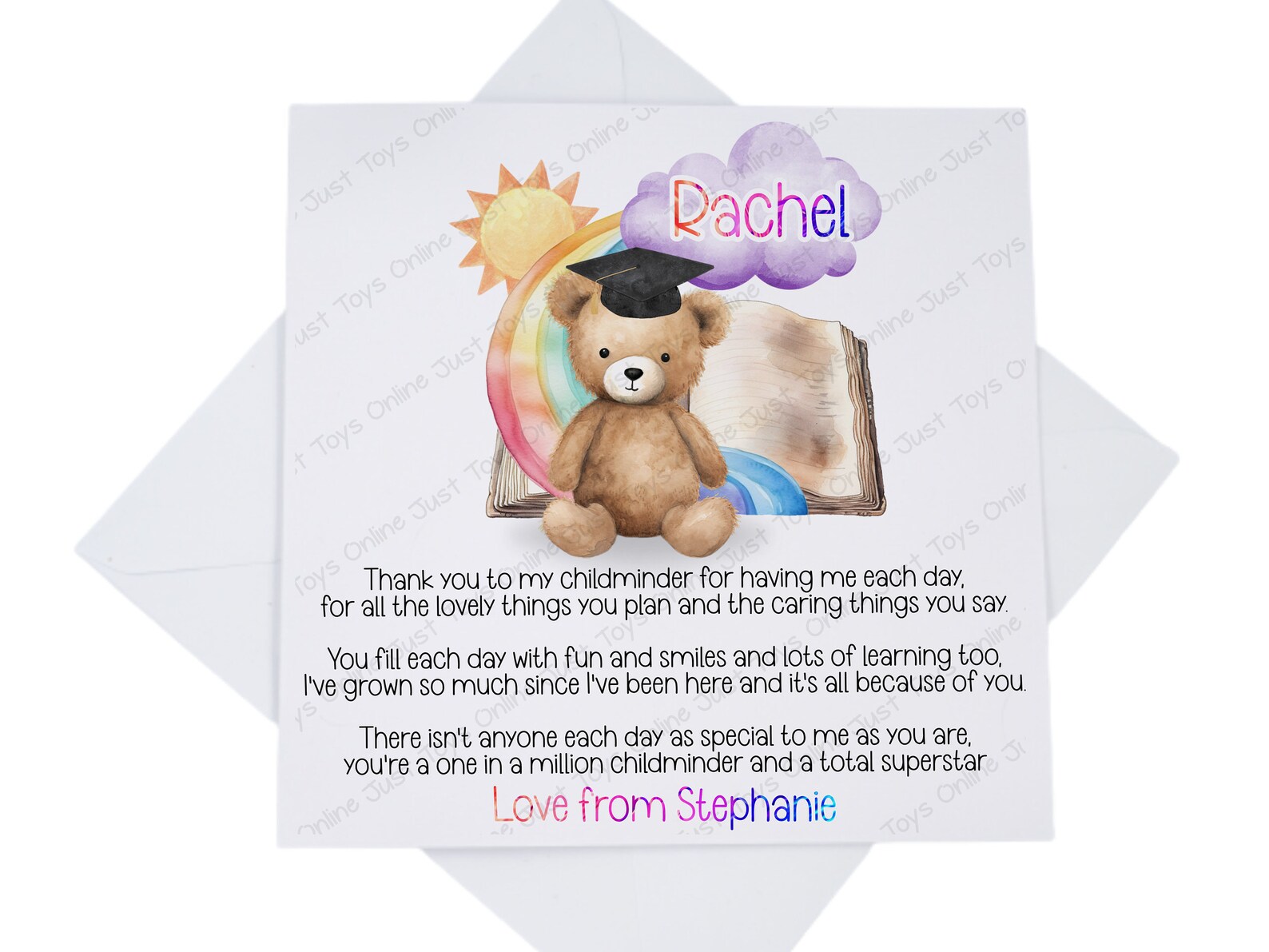 Personalised Thank You Childminder Card, Leaving Card for Childminder ...