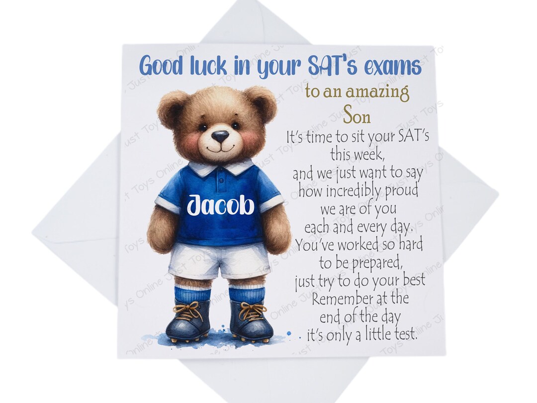 Personalised Good Luck in Your Sat's Card, Poem Card for Granddaughter ...