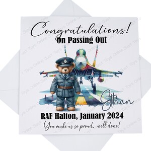 Passing Out Card, Personalised RAF Royal Air Force Passing Out Parade ...