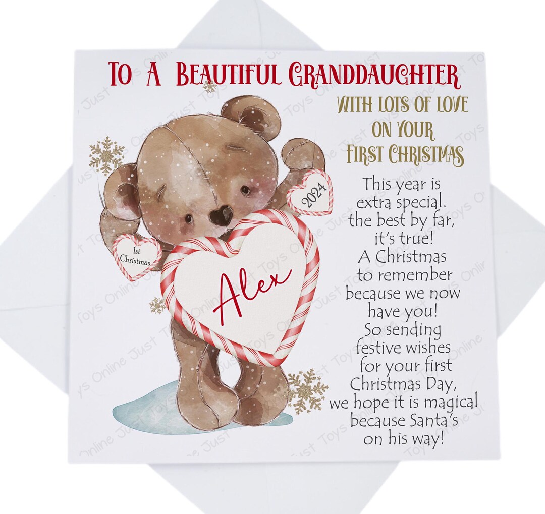 Personalised First Christmas Card, Baby's 1st Christmas Card for Son ...