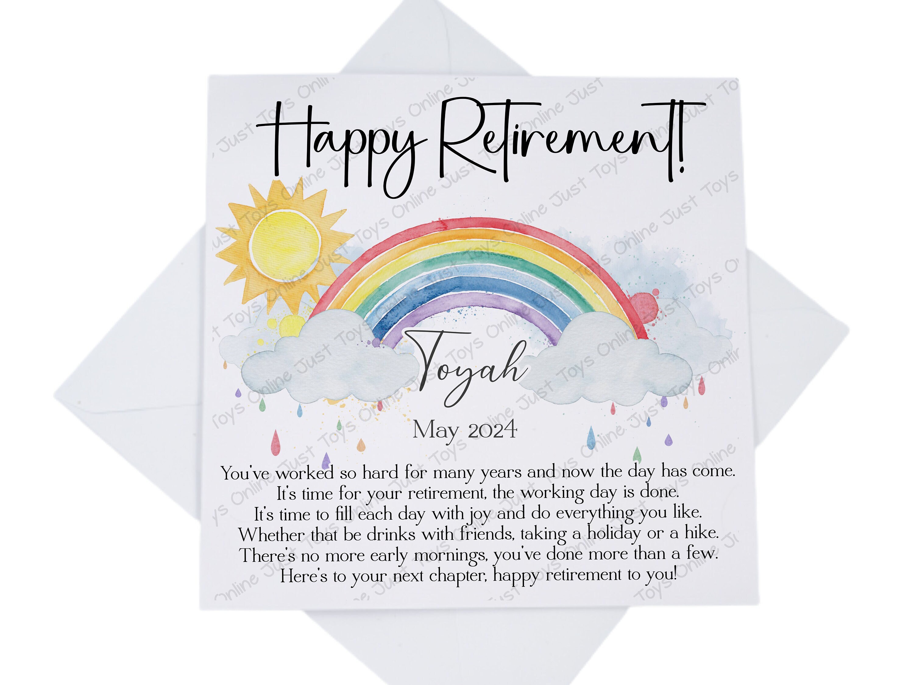 Happy Retirement Card, Personalised Retirement Card With Poem Verse, on ...