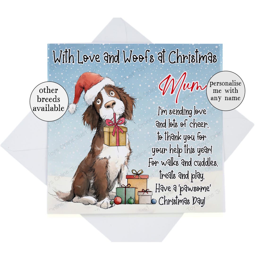 Personalised Christmas Card From the Dog With Poem Verse, Different ...