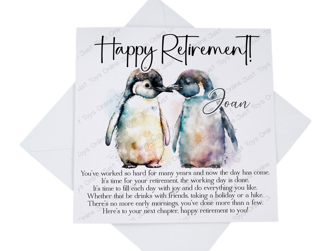 Happy Retirement Card, Personalised Retirement Card With Poem Verse, on ...