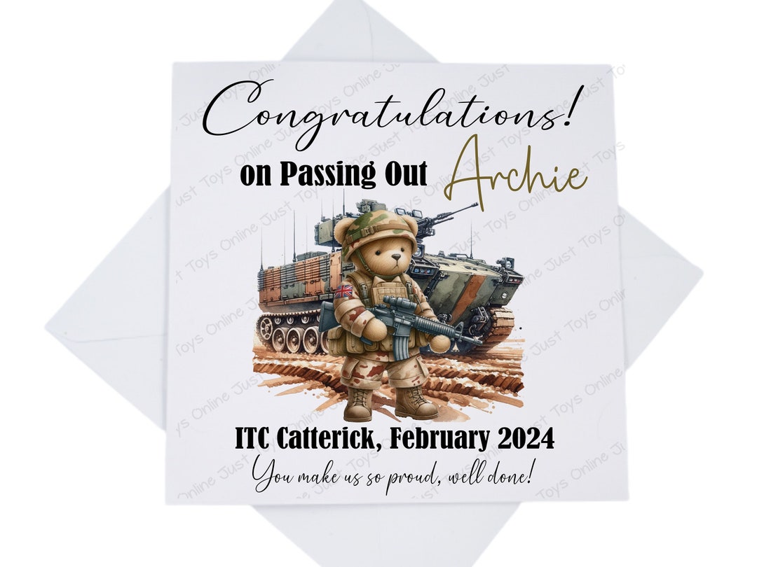 Passing Out Card, Personalised Army Soldier Combat Tank Passing Out ...
