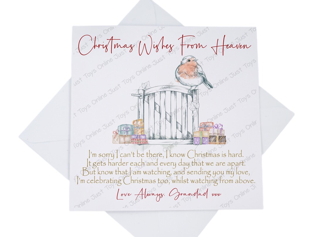 Christmas From Heaven Card, Memorial Loss Sympathy Christmas Card With ...