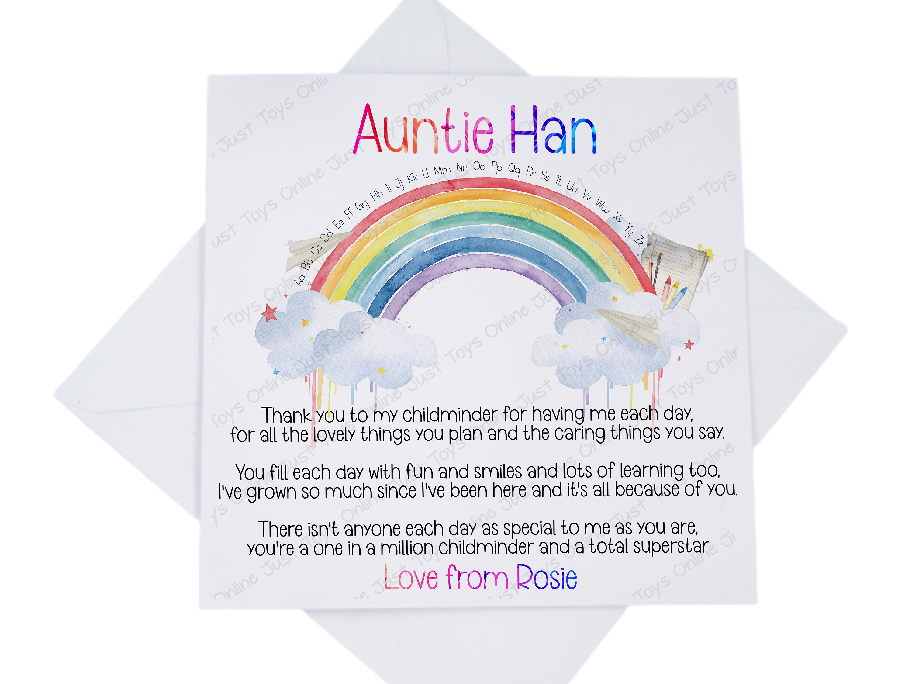 Personalised Thank You Childminder Card, Leaving Card for Childminder ...