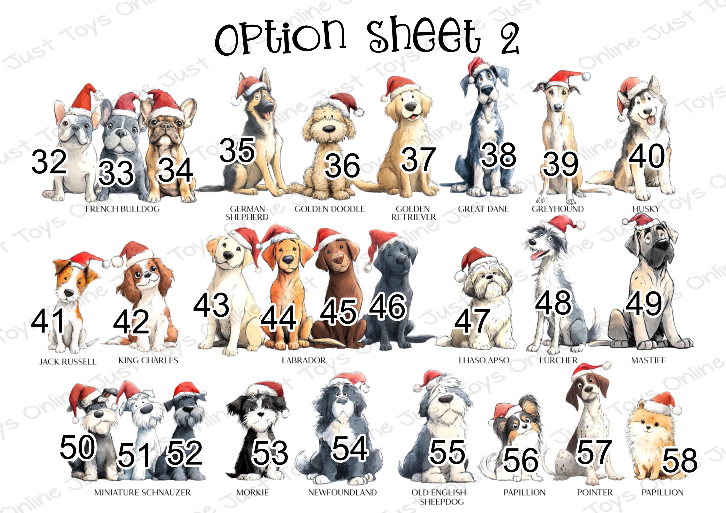 Personalised Christmas Card to the Dog With Poem Verse, Different ...