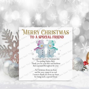 Special Friend Christmas Card, Personalised Christmas Card, Best Friend ...