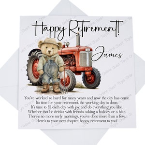 Happy Retirement Card, Personalised Retirement Card With Poem Verse, on ...