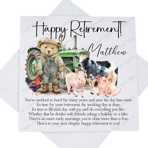 Happy Retirement Card, Personalised Retirement Card With Poem Verse, on ...