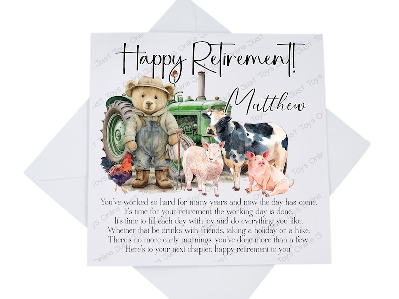 Happy Retirement Card, Personalised Retirement Card With Poem Verse, on ...