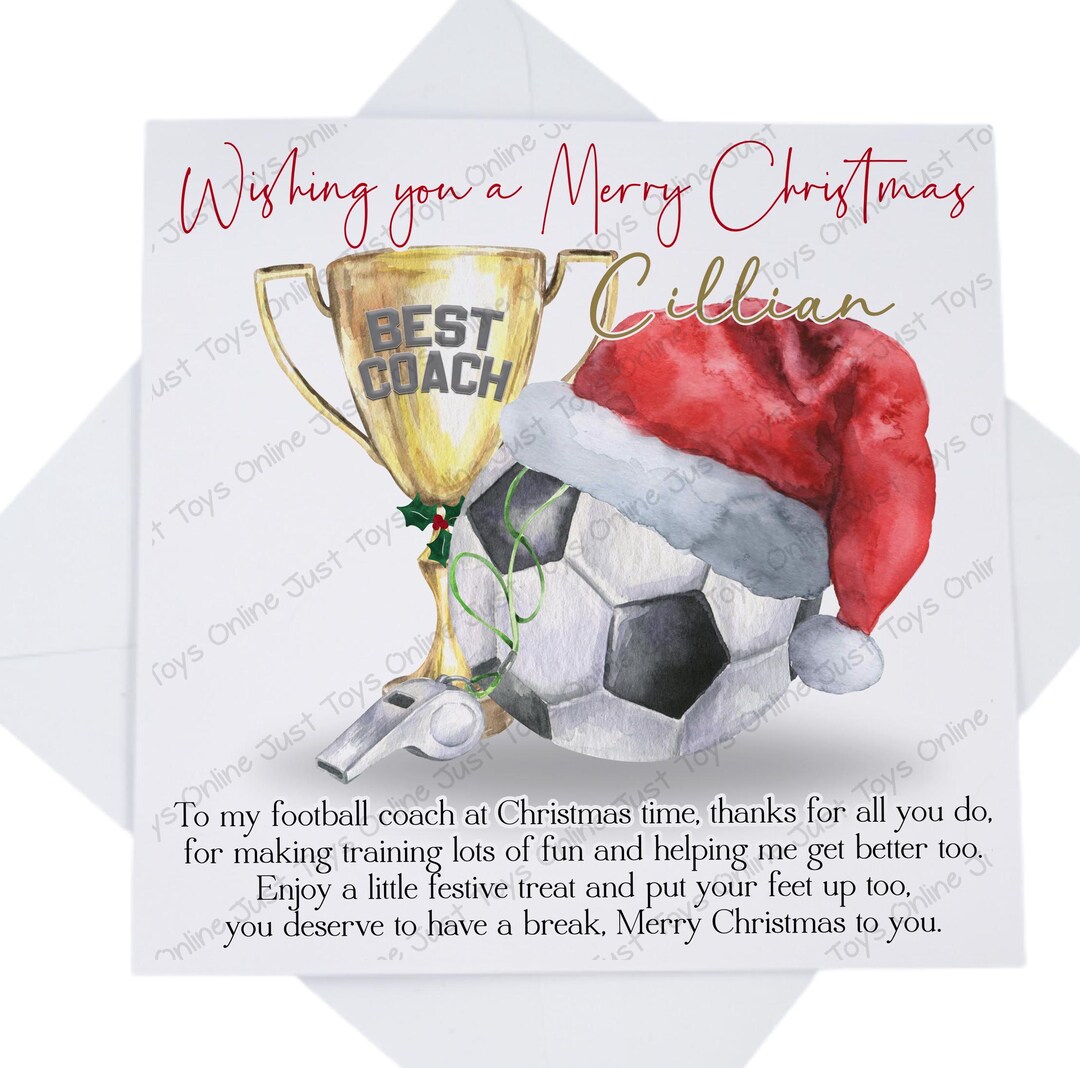 Football Coach Christmas Card, Personalised Football Manager Card ...