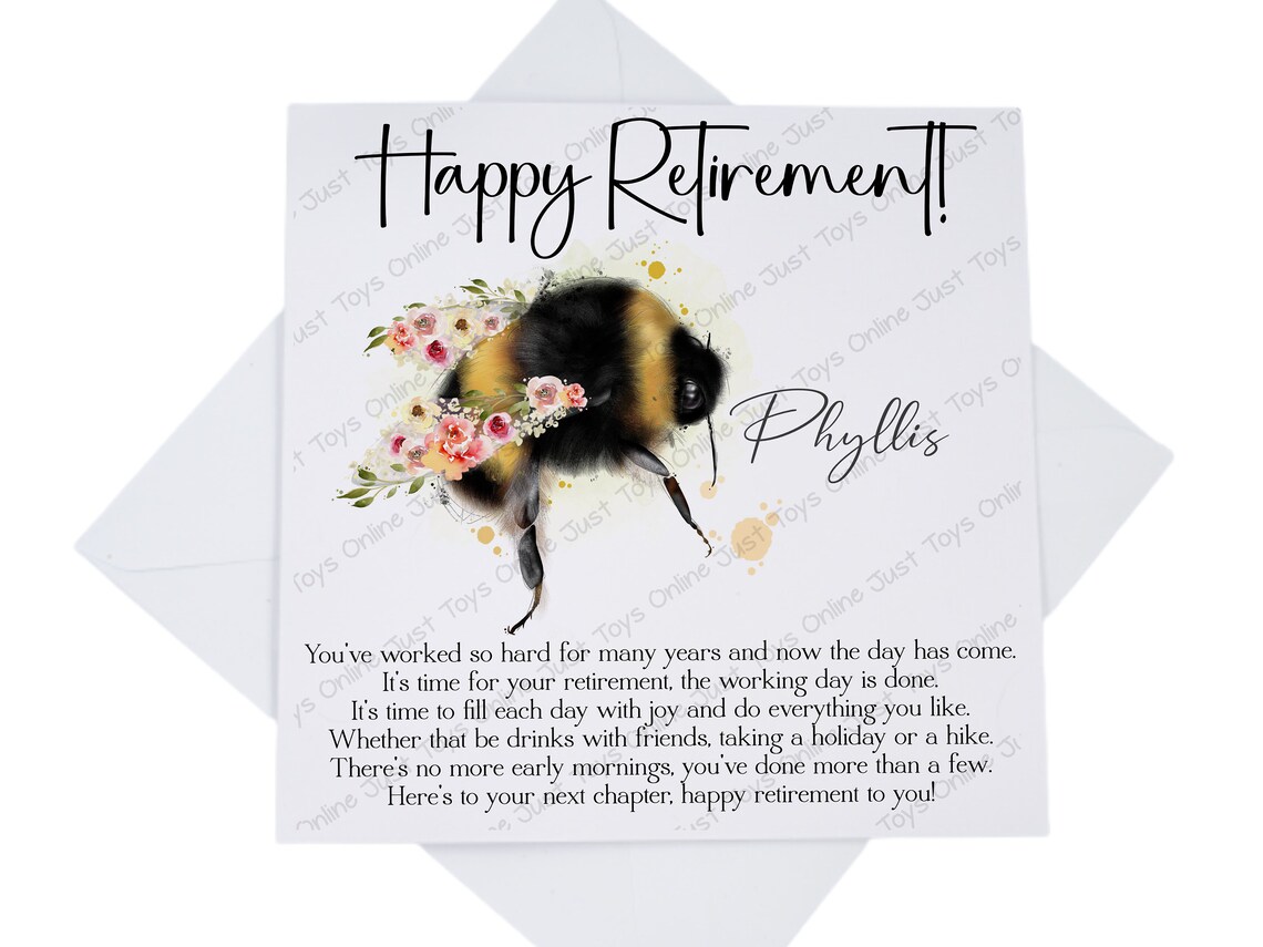 Happy Retirement Card, Personalised Retirement Card With Poem Verse, on ...