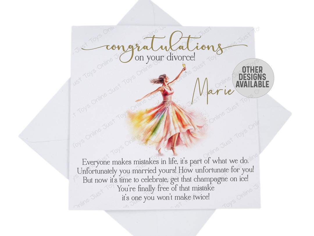 Congratulations on Your Divorce Card, Personalised Divorce Card With ...