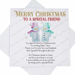 Special Friend Christmas Card, Personalised Christmas Card, Best Friend ...