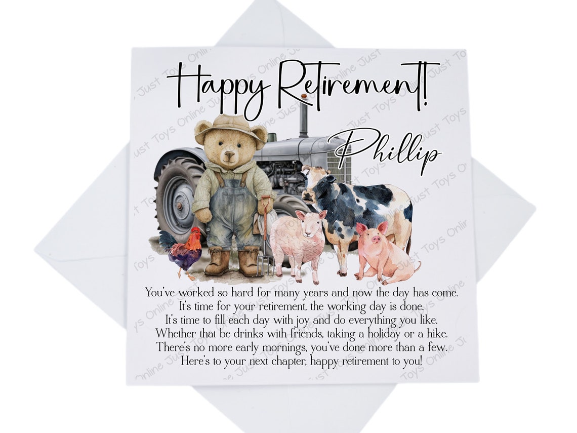 Happy Retirement Card, Personalised Retirement Card With Poem Verse, on ...