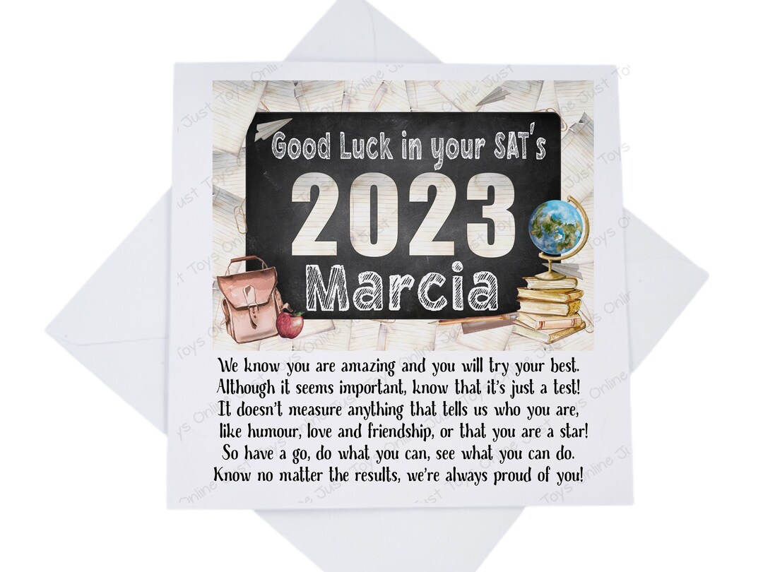 Good Luck in Your Sat's Exams Card, Personalised Poem Card for ...
