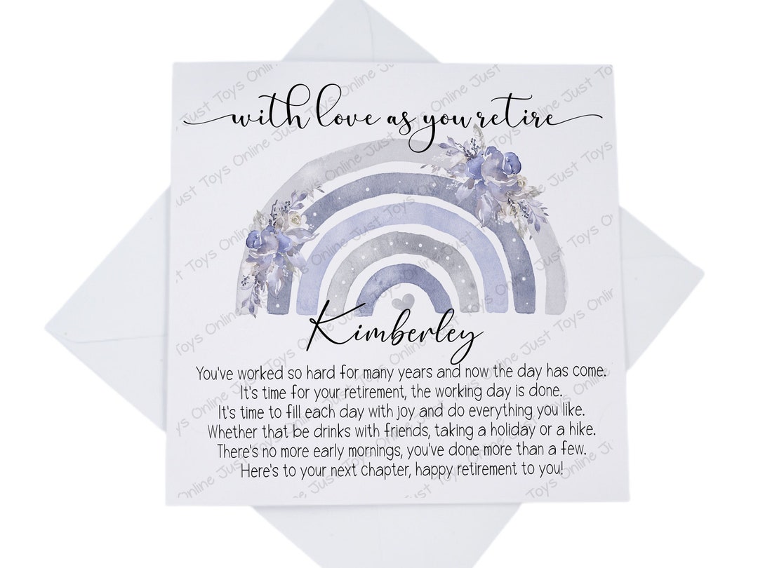 Happy Retirement Card, Personalised Retirement Card With Poem Verse, on ...