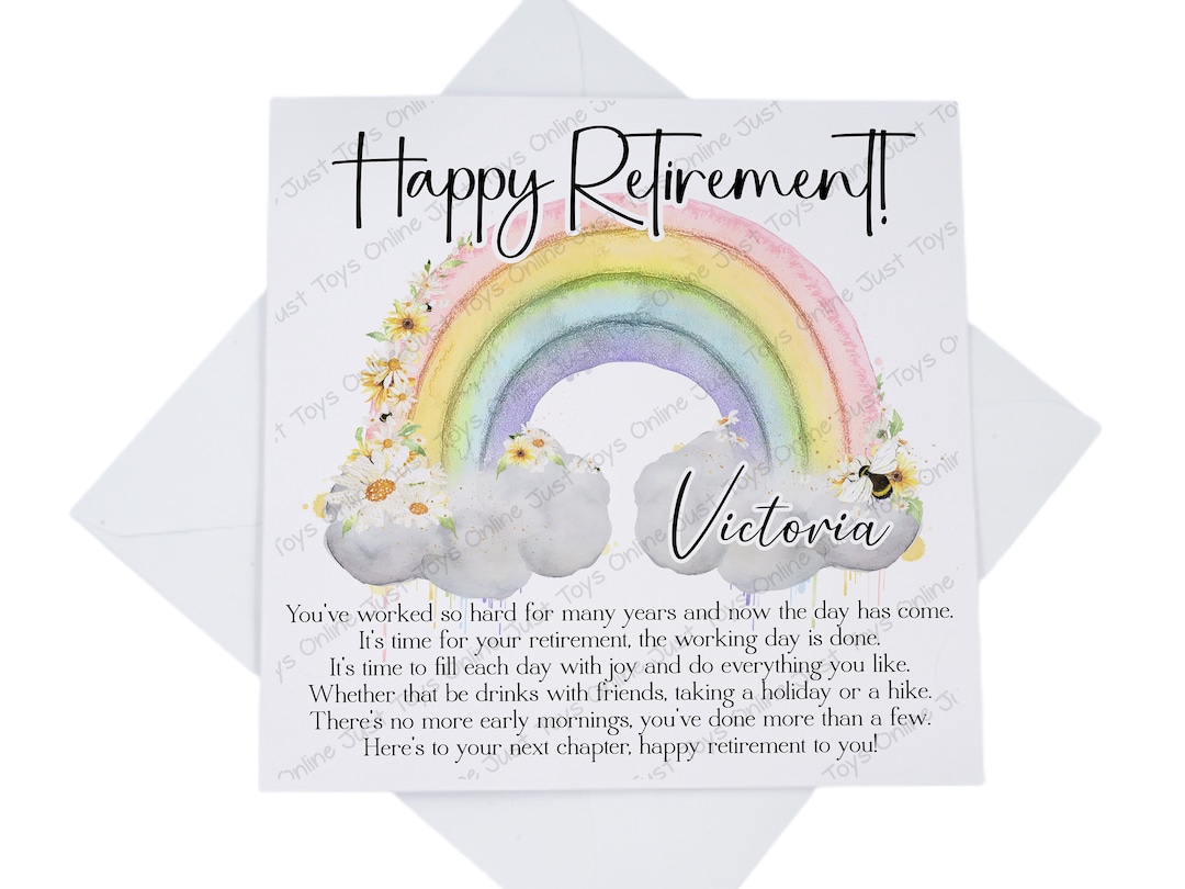 Happy Retirement Card, Personalised Retirement Card With Poem Verse, on ...