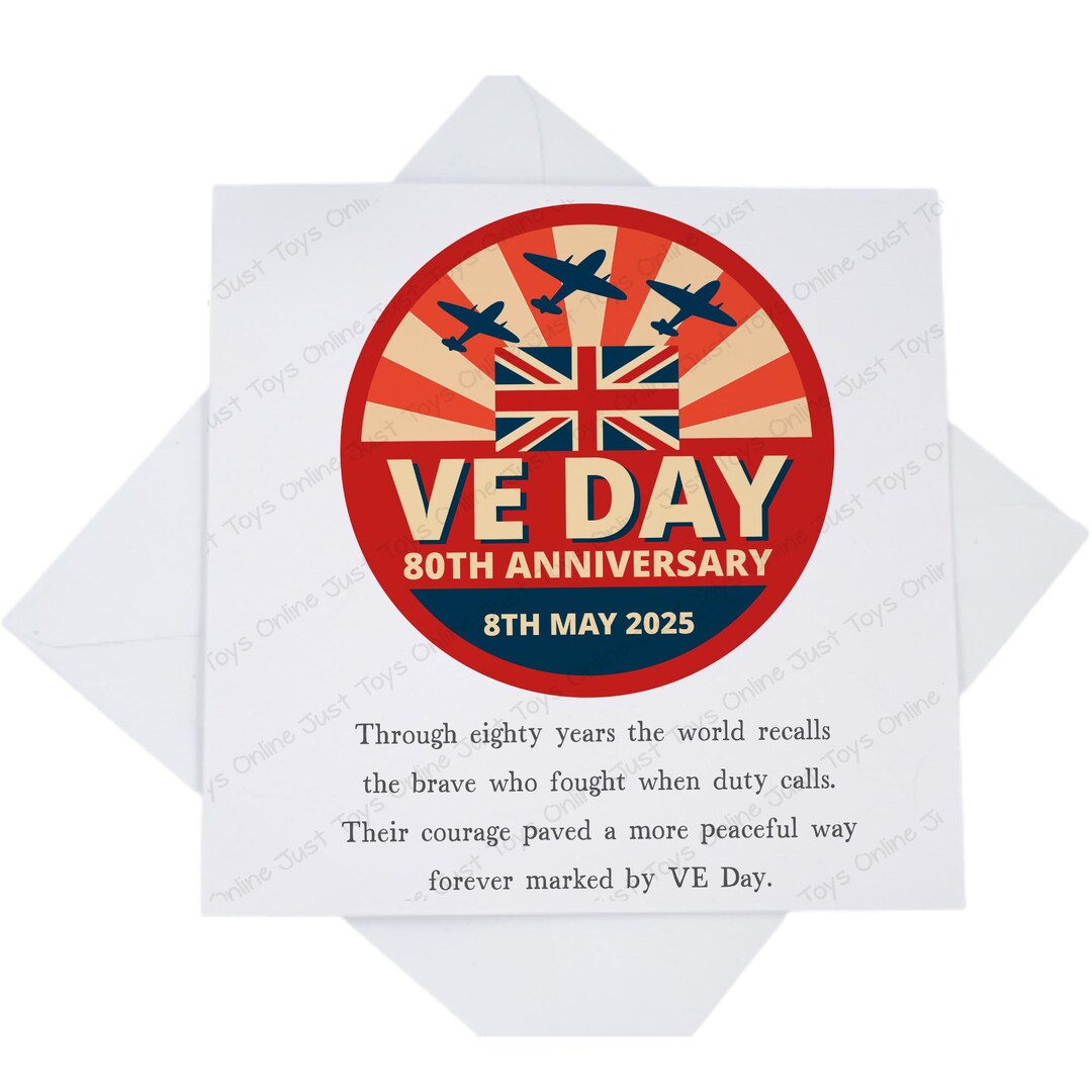 VE Day Greetings Card, Commemorative Keepsake Celebrating 80 Years VE ...